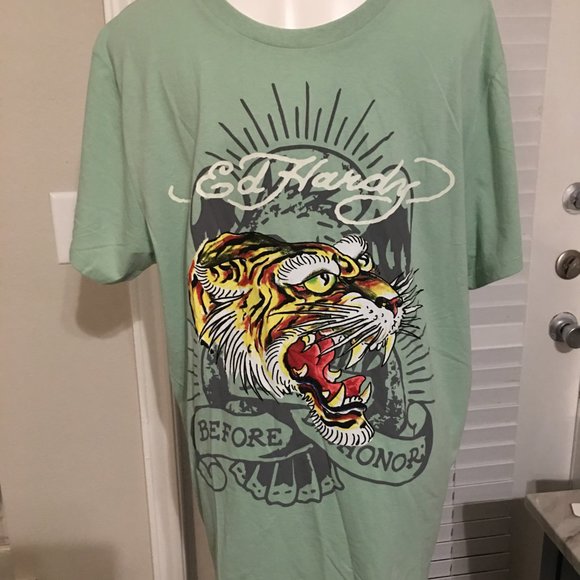 Ed Hardy | Shirts | Ed Hardy Tiger Xlarge T Shirt Gorgeous Before Honor ...